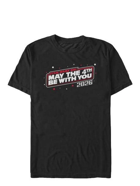 STAR WARS May The Fourth 2026 Red Logo T Shirt - Black