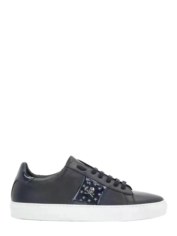 Philipp Plein Skull Studded Low-top Sneakers - Blue