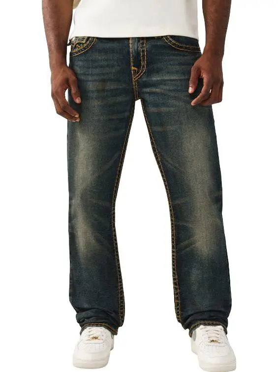 True Religion Ricky Super T Relaxed Straight Leg Jeans - Decadense Dark Wash