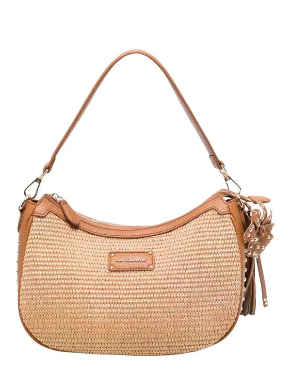 LA CARRIE La Plage Stud-embellished Shoulder Bag - Neutrals