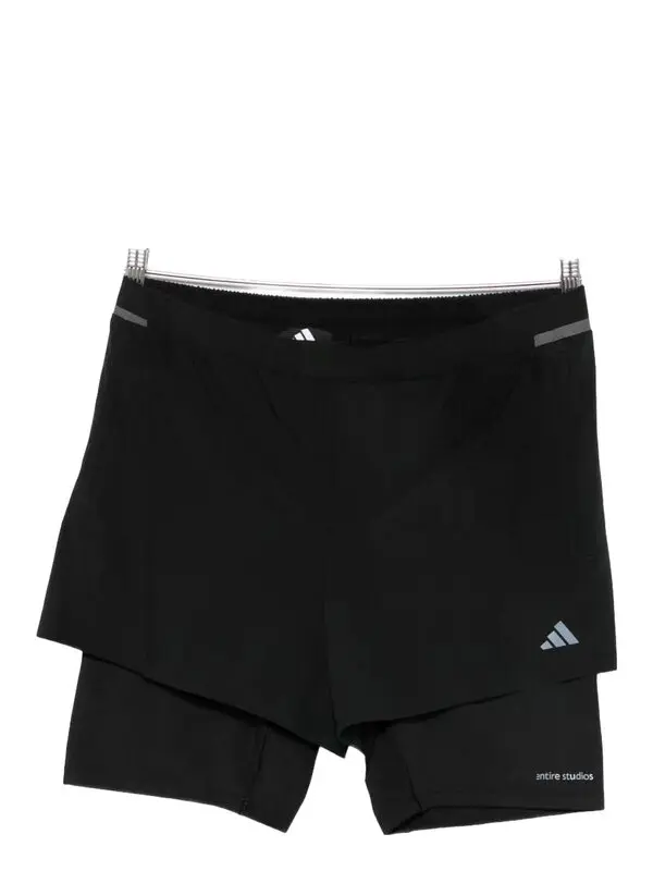 Adidas Layered Logo-print Shorts - Black