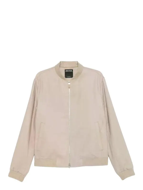 Zegna Zip-up Bomber Jacket - Neutrals