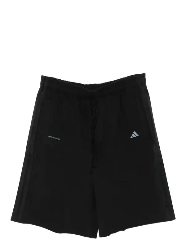 Adidas X Entire Studios Logo-print Side-stripe Shorts - Black