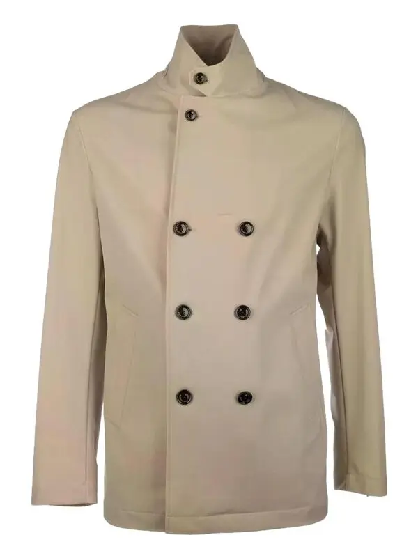 MONTECORE Double-breasted High-neck Jacket - Neutrals