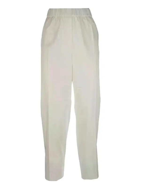 Peserico Elasticated-waistband Pressed-crease Trousers - Neutrals