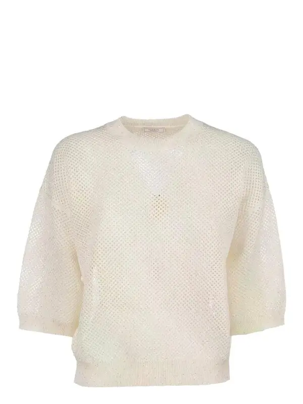 Peserico Sequin-embellished Open-knit Jumper - Neutrals