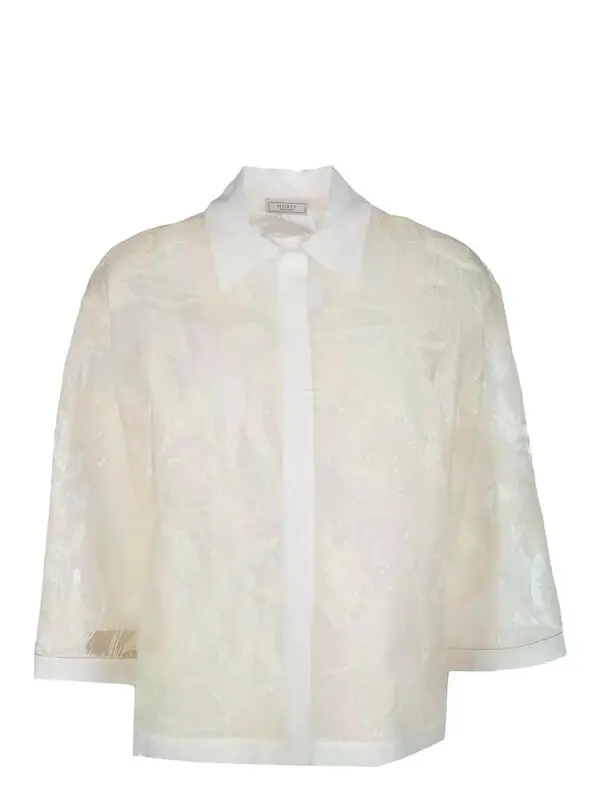 Peserico Sequin-embellished Embroidered Shirt - Neutrals