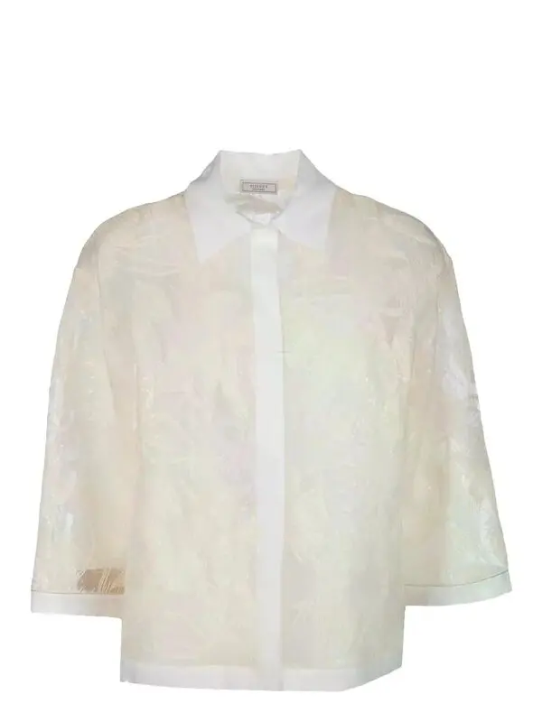 Peserico Sequin-embellished Embroidered Shirt - Neutrals