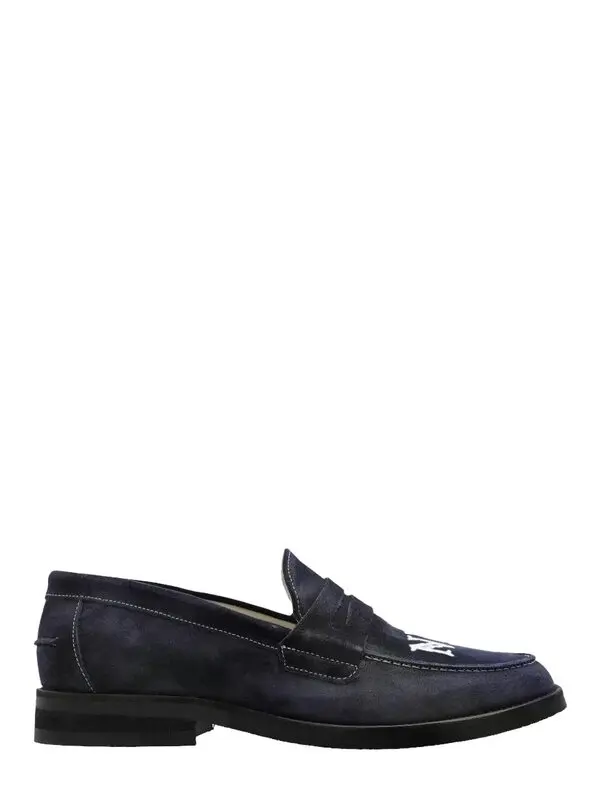 DUKE + DEXTER Wilde Ny-embroidered Suede Loafers - Blue