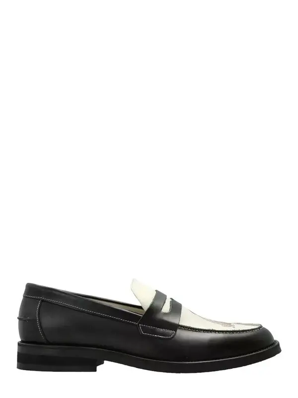 DUKE + DEXTER Dalmatian-print Loafers - Black