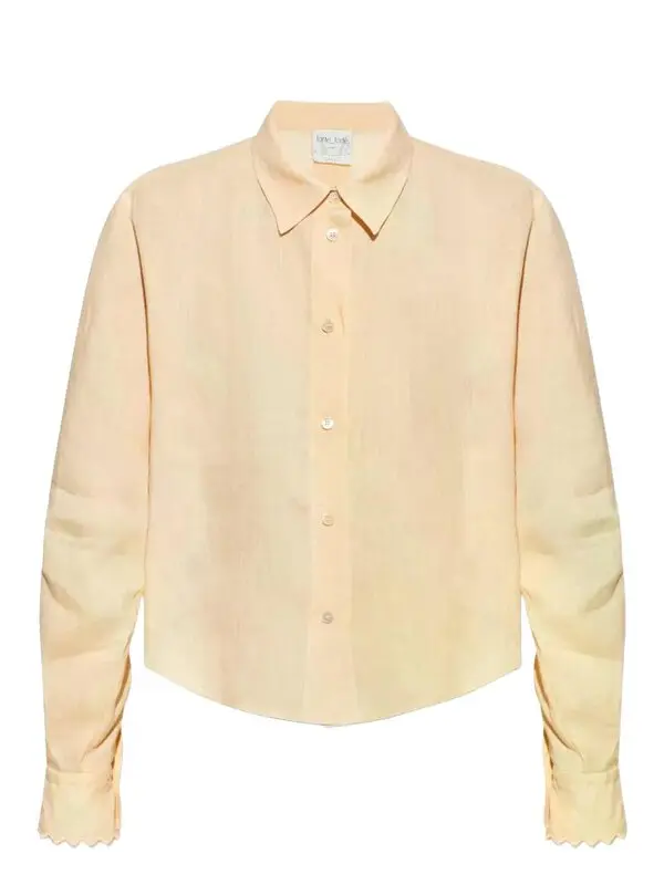 FORTE_FORTE Scalloped-cuff Linen Shirt - Neutrals
