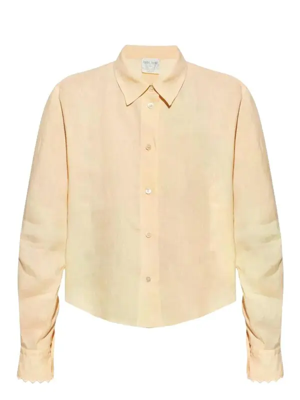 FORTE_FORTE Scalloped-cuff Linen Shirt - Neutrals