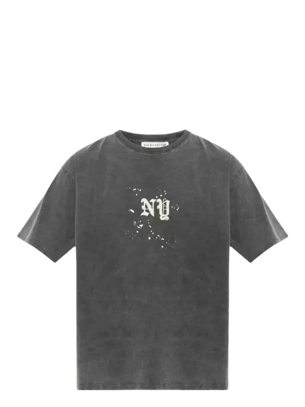 DUKE + DEXTER Acid-wash Graphic-print T-shirt - Grey