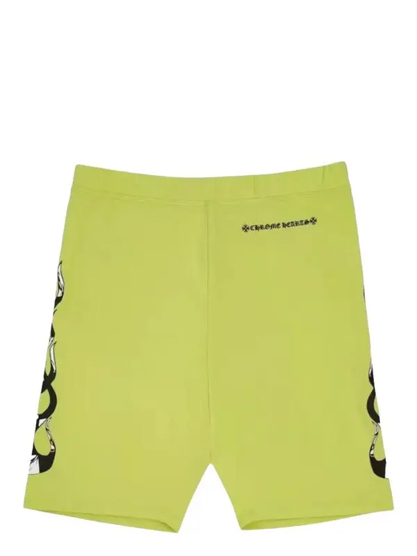 Chrome Hearts Flame-print Bike Shorts - Green