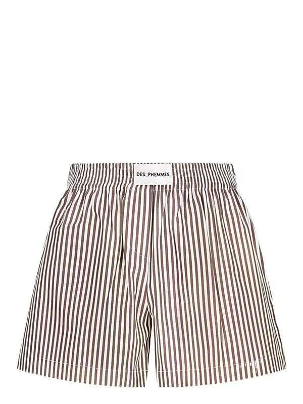 DES_PHEMMES Striped Boxer Shorts - Brown