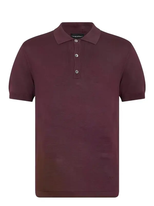 Emporio Armani Short-sleeve Knitted Polo Shirt - Purple
