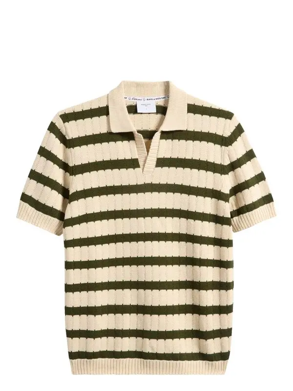 PERCIVAL Stine Stripe Polo Sweater - Cream