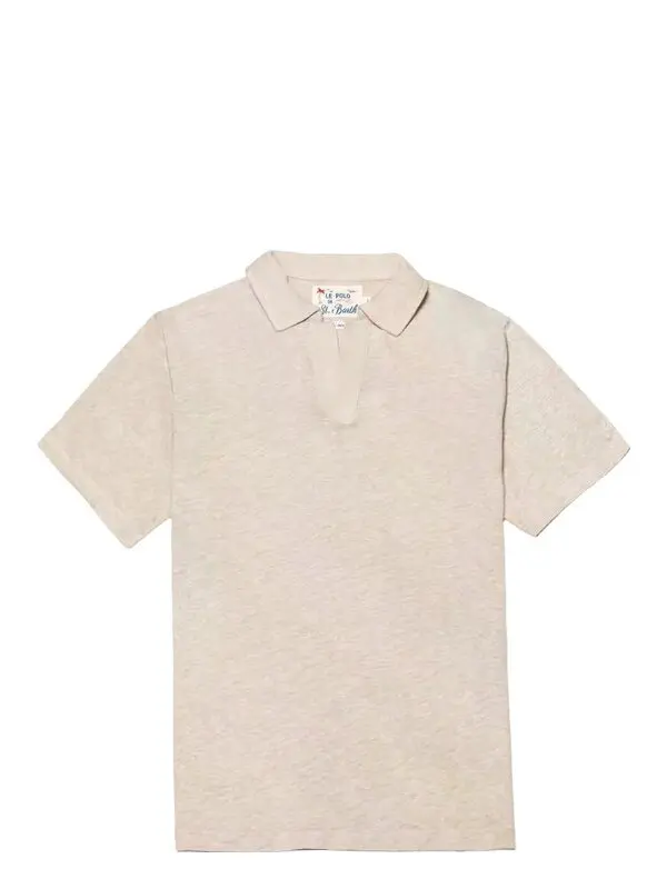 MC2 SAINT BARTH Fraser V-neck Short-sleeve Polo Shirt - Neutrals