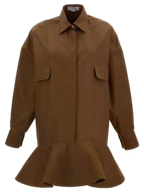 Stella McCartney Ruffled-hem Mini Dress - Brown