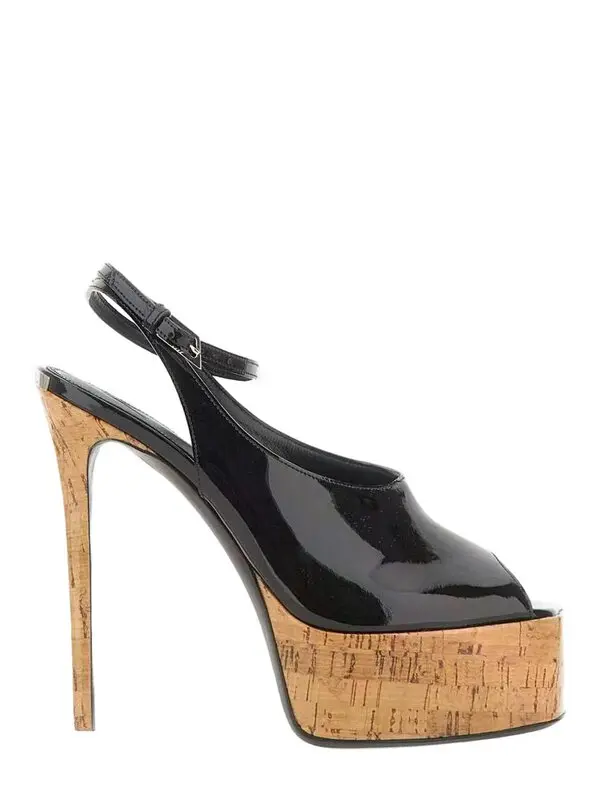 Attico Ornella Ankle-strap Heeled Sandals - Black