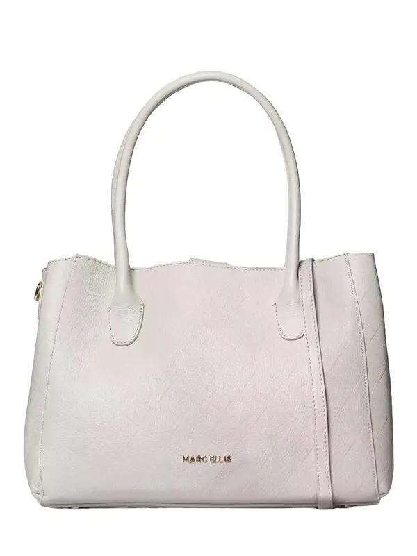 MARC ELLIS Alene Quilted Leather Tote Bag - White