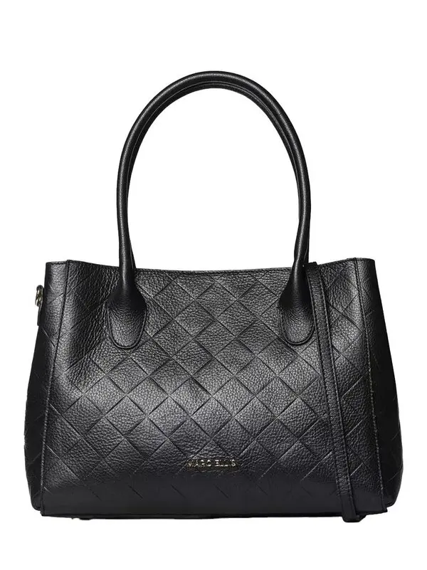 MARC ELLIS Alene Quilted Leather Tote - Black