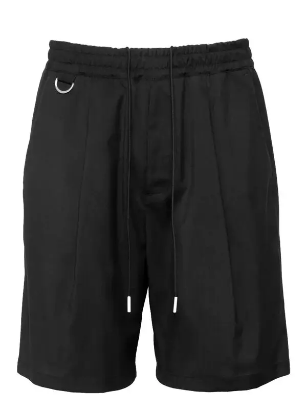 LOW BRAND Drawstring D-ring Shorts - Black