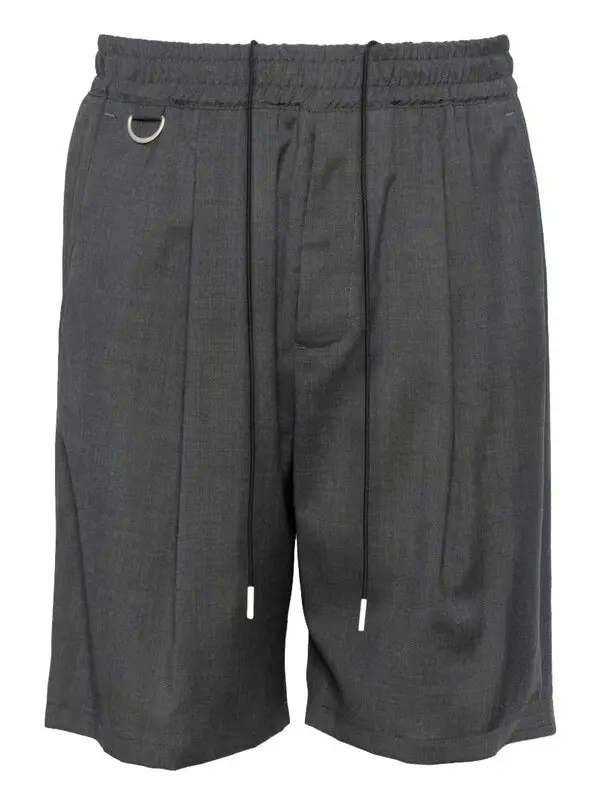 LOW BRAND Drawstring D-ring Shorts - Grey