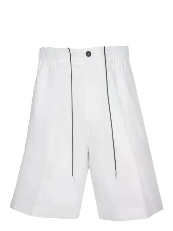 LOW BRAND Drawstring-waist Flap-pocket Shorts - White