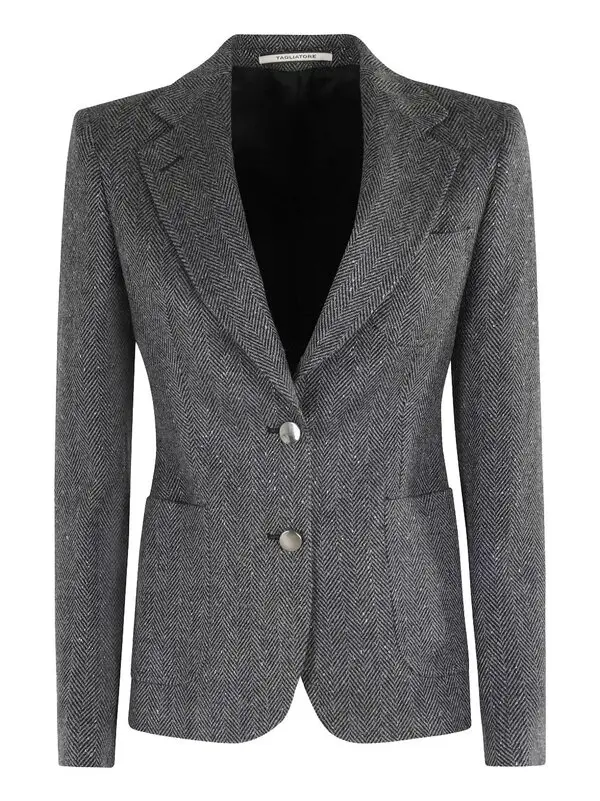 Tagliatore Herringbone Blazer - Grey