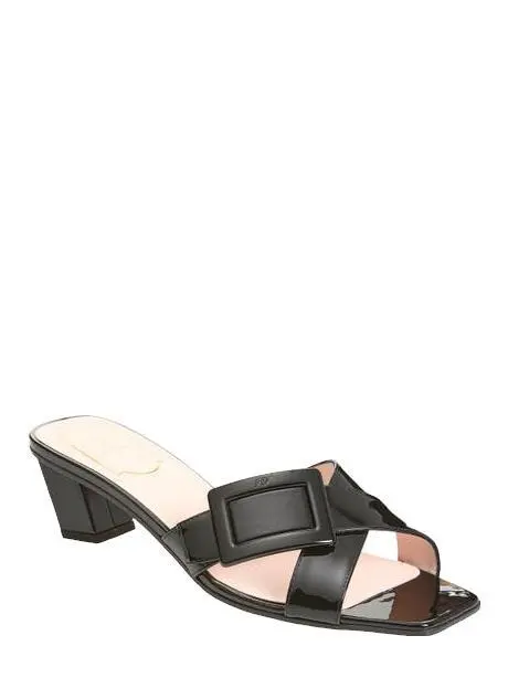 ROGER VIVIER Belle Vivier Crisscross Strap Block Heel Sandal - Nero