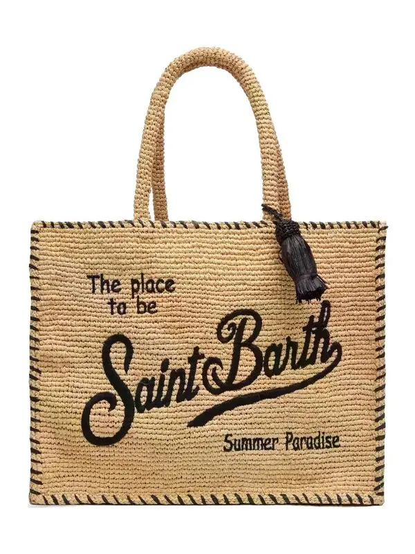 MC2 SAINT BARTH Woven Vanity Tote Bag - Neutrals