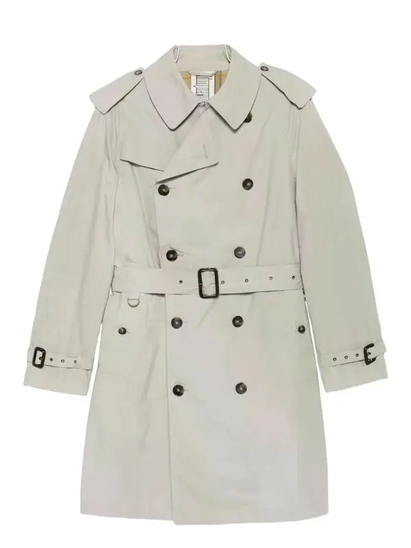 L'IMPERMEABILE Double-breasted Belted Coat - Grey
