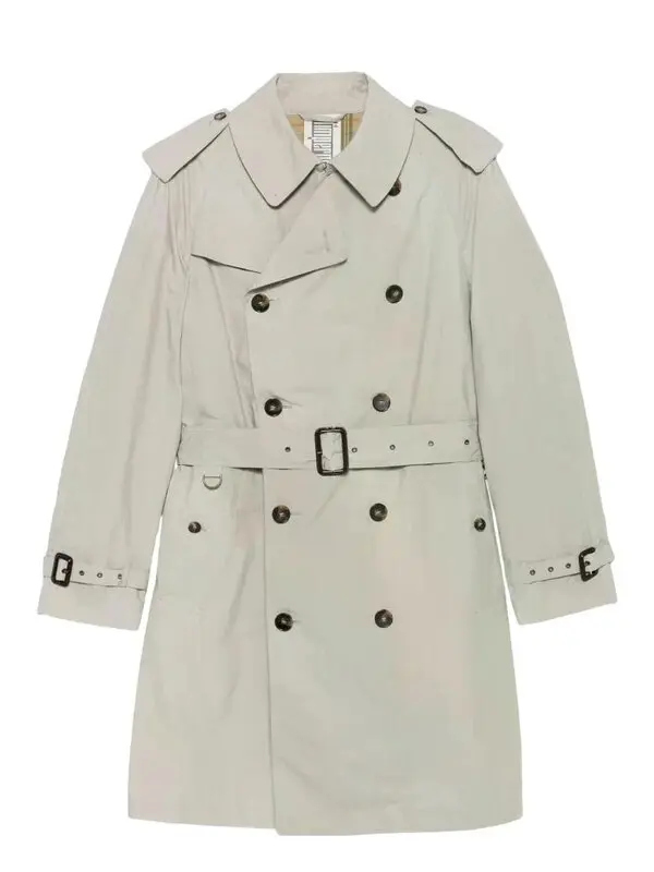 L'IMPERMEABILE Double-breasted Belted Coat - Grey