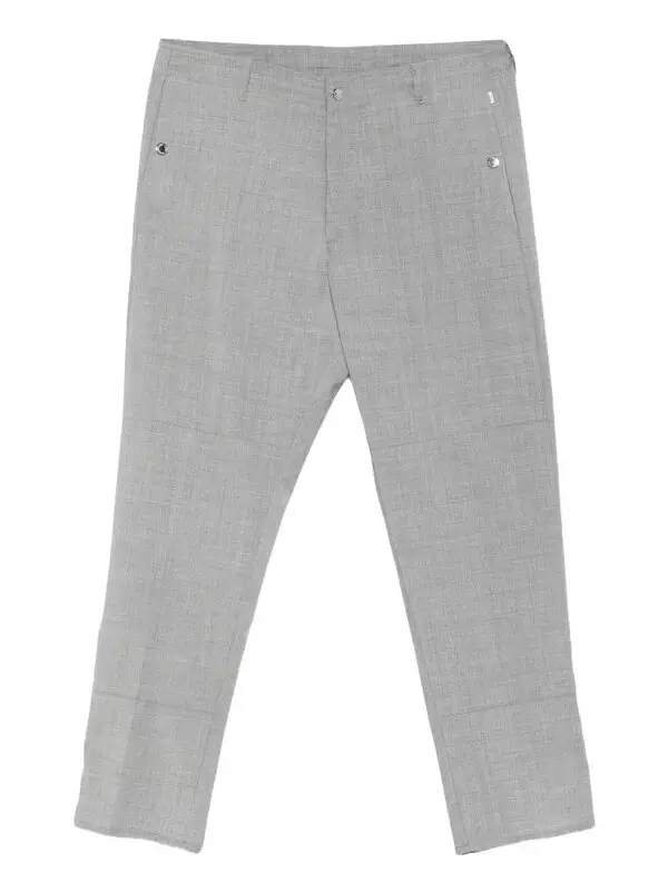 NEW YORK RESIDENT Lubbock Slub-texture Trousers - Grey