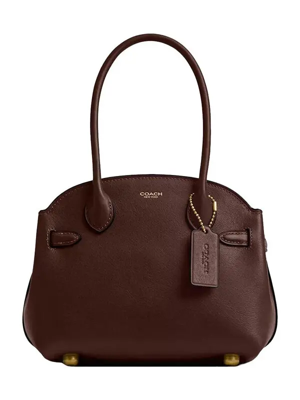 COACH Grained Leather Tote Bag - Brown