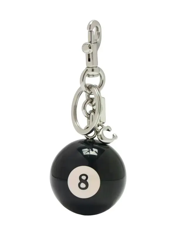 COACH Signature C 8-ball Bag Charm - Black