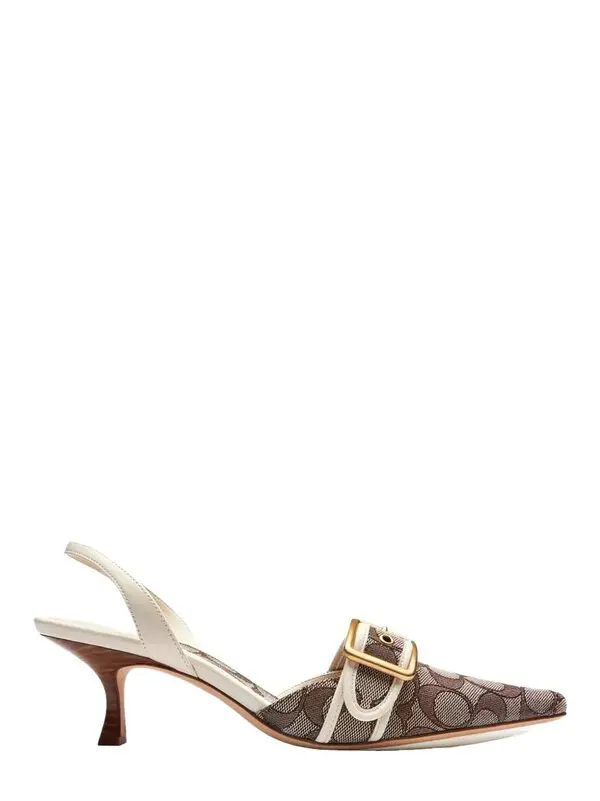 COACH Margot Buckle-detail Slingback Sandals - Brown