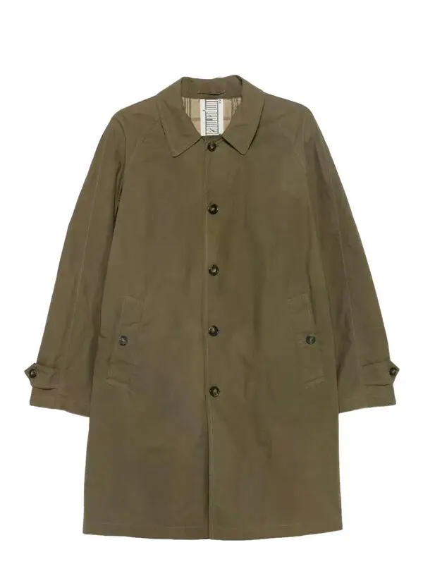 L'IMPERMEABILE Waxed Raglan-sleeve Coat - Green