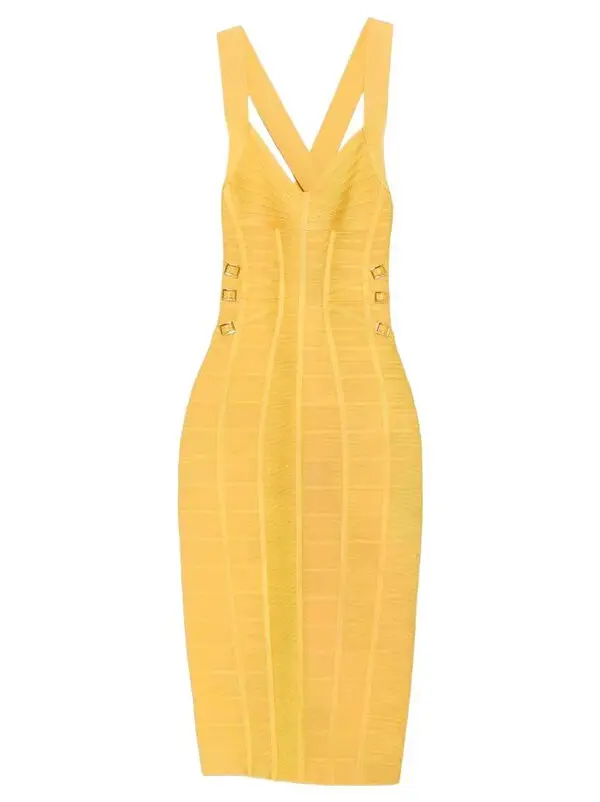 Elisabetta Franchi Bandage-effect Buckle-detail Midi Dress - Yellow