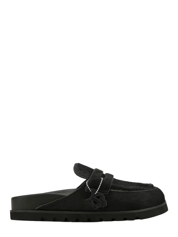 NAKED WOLFE Cordless Suede Mule - Black