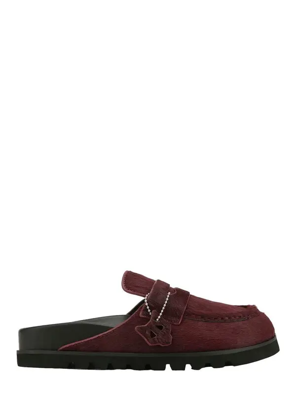 NAKED WOLFE Cordless Suede Mule - Wine