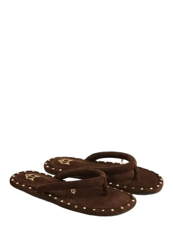 NAKED WOLFE Grenada Studded Sandals - Brown