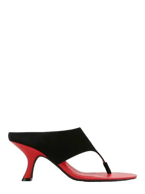 NAKED WOLFE Mercer Suede Heeled Sandals - Black/red