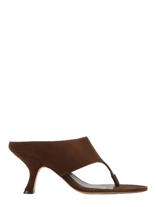 NAKED WOLFE Mercer Thong Heels - Brown