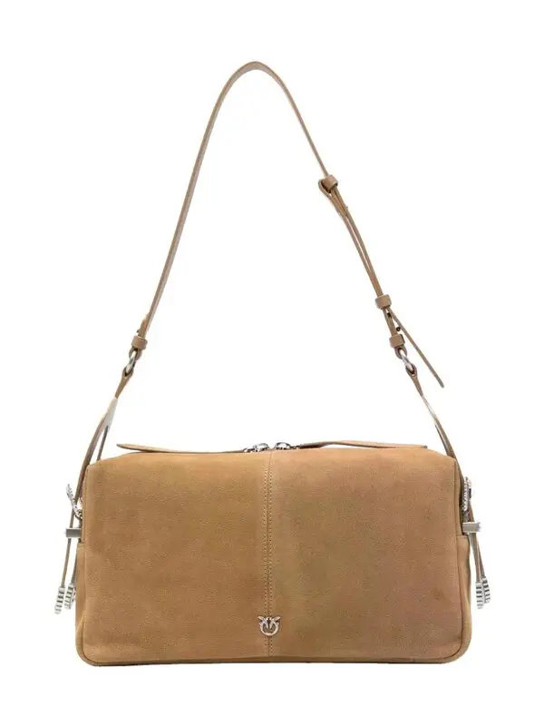 Pinko Medium Keeper Suede Shoulder Bag - Neutrals