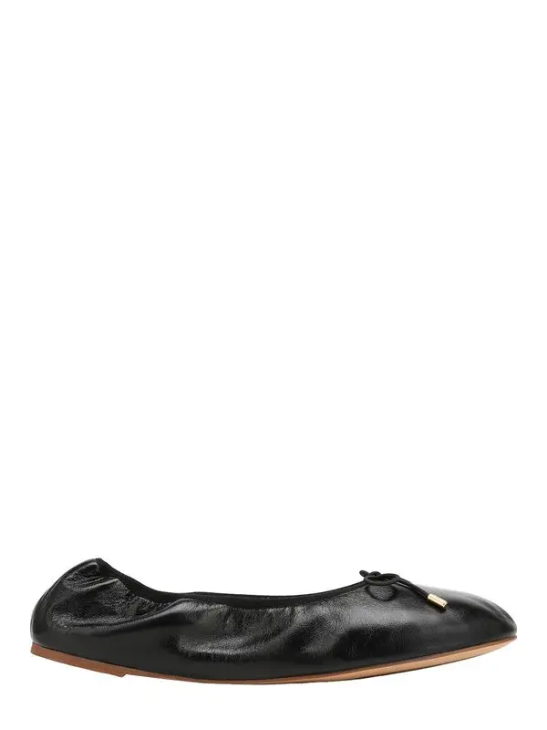 NAKED WOLFE Scrunch Natural Ballet Flat - Black