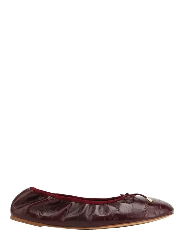 NAKED WOLFE Scrunch Natural Ballet Flat - Burgundy
