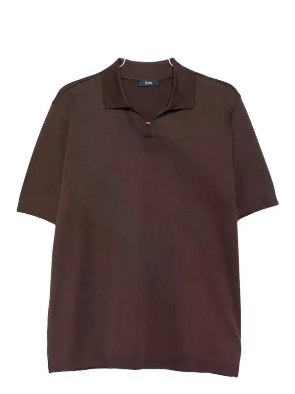 Herno Short-sleeve Polo Shirt - Brown