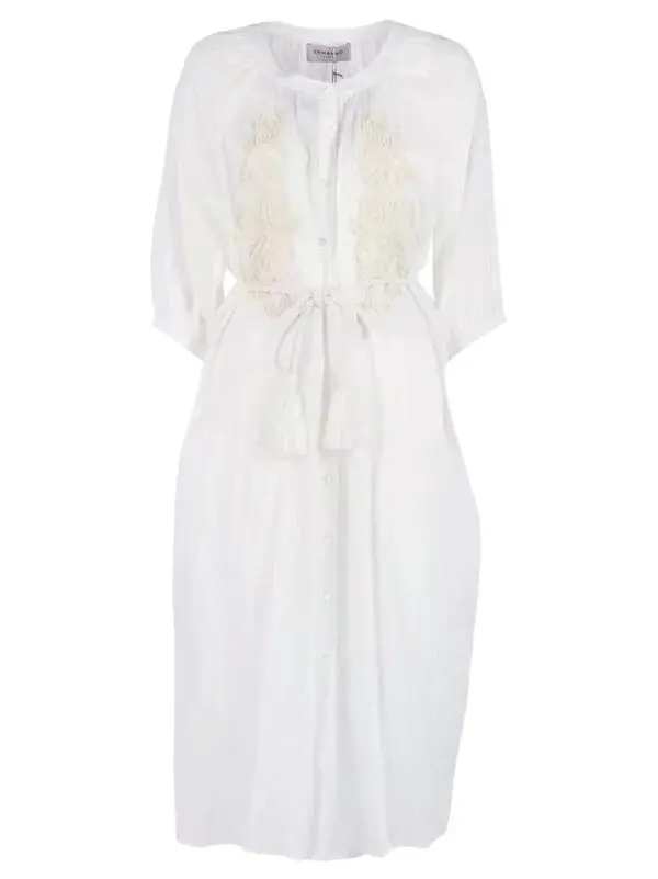Ermanno Scervino Belted Midi Dress - White